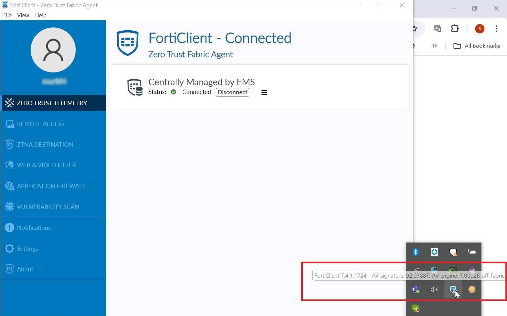 Fortitray Icons For On Fabric And Vpn Connection Status 7 4 1 Forticlient 7 4 0 Fortinet